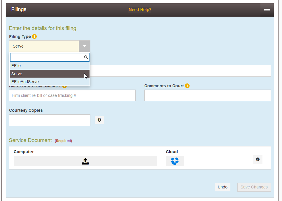 How Can I Submit a Service Only Filing? (Electronic Service) – eFile